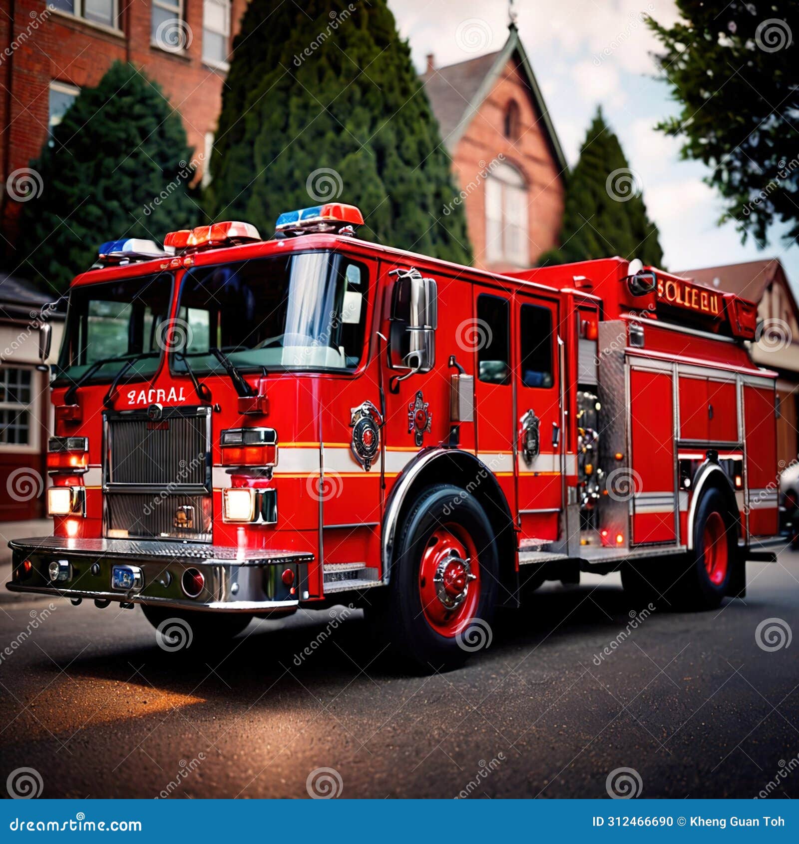 Fire Engine, Emergency Response Vehicle for Fire Fighting Stock ...