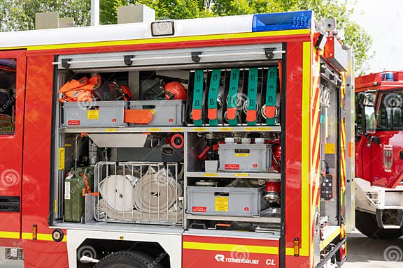 Fire Engine Equipment Ready for Emergency Response Editorial Stock ...