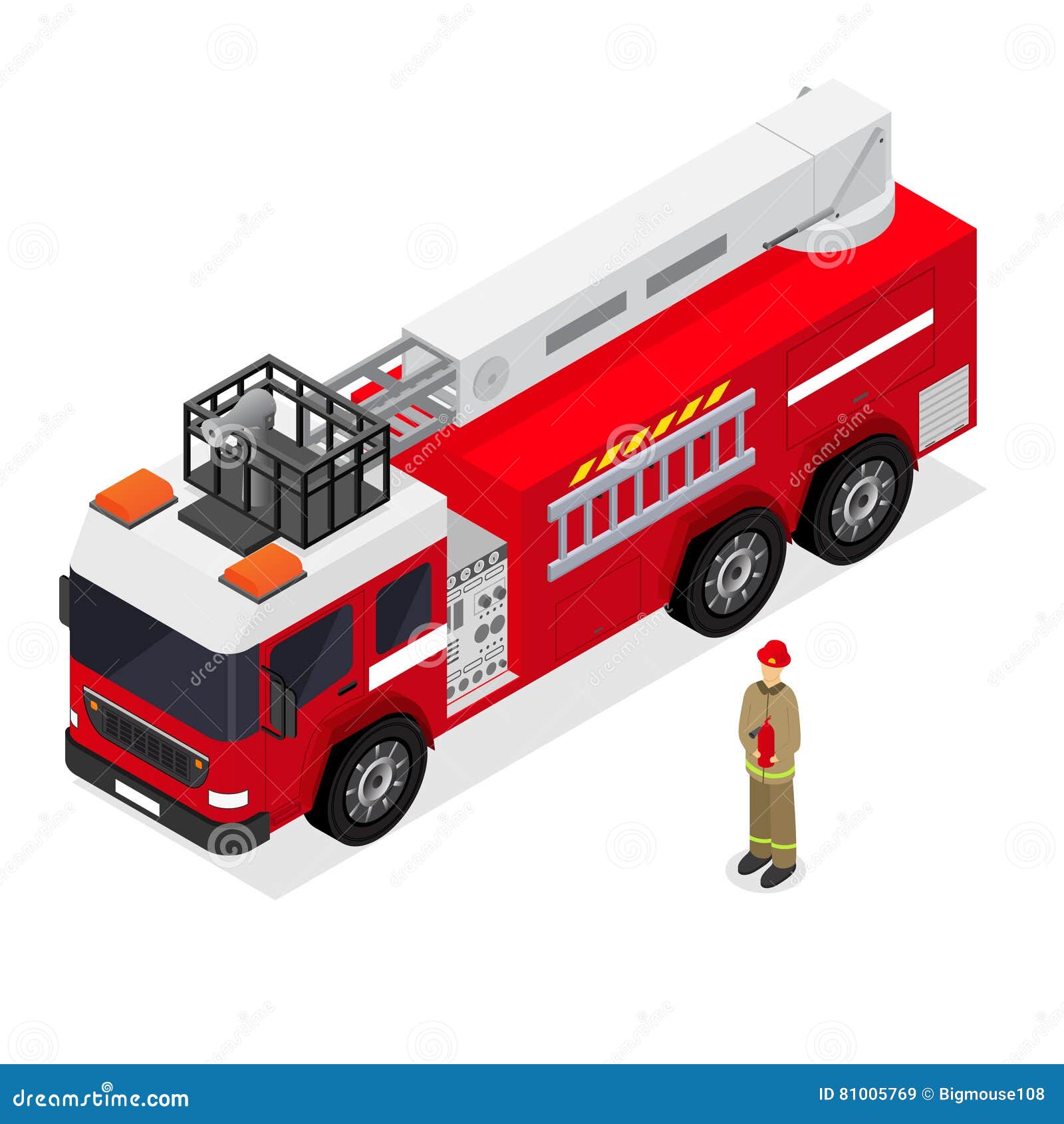 Firefighter Isometric Flowchart Vector Illustration | CartoonDealer.com ...