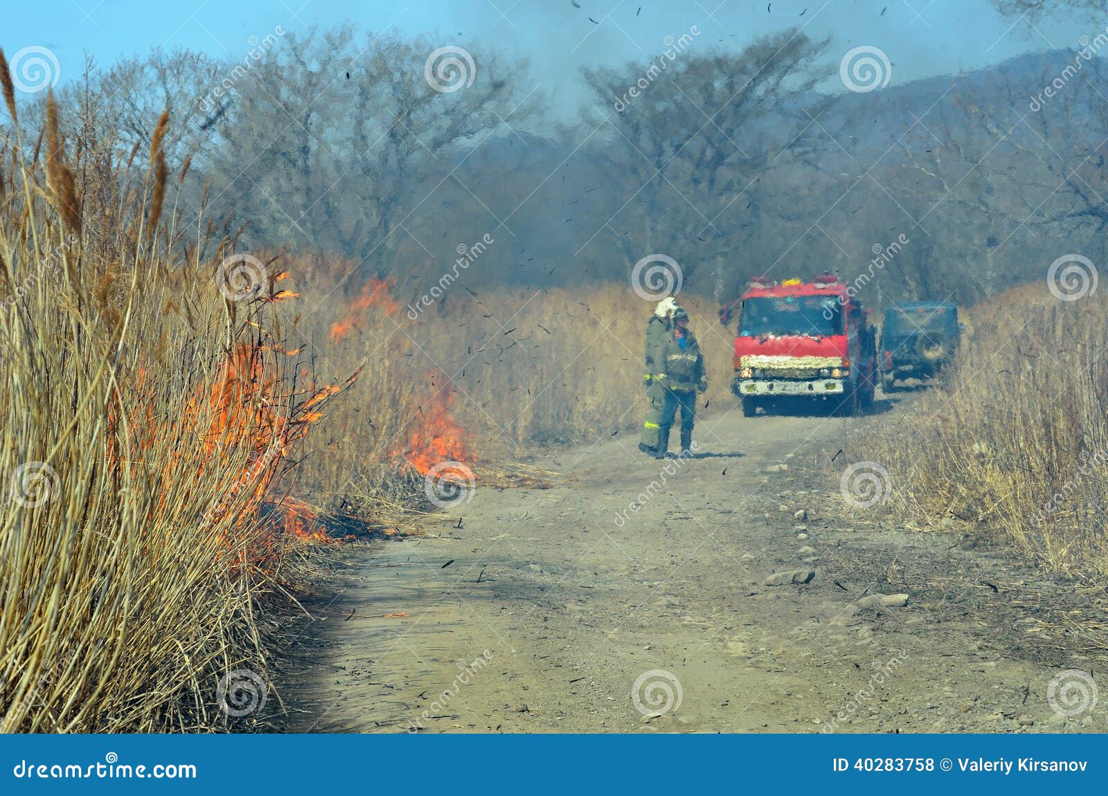 Fire-engine and firemen 5 stock photo. Image of blaze - 40283758