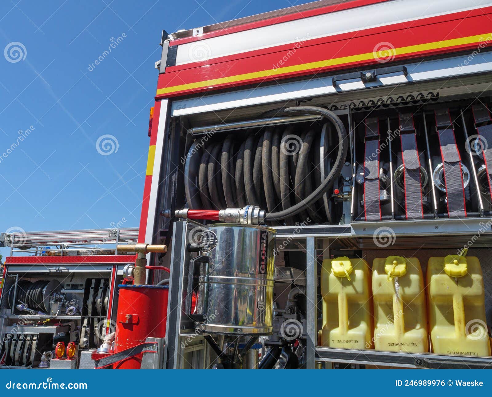 Fire Engine in the German Muensterland Stock Photo - Image of light ...