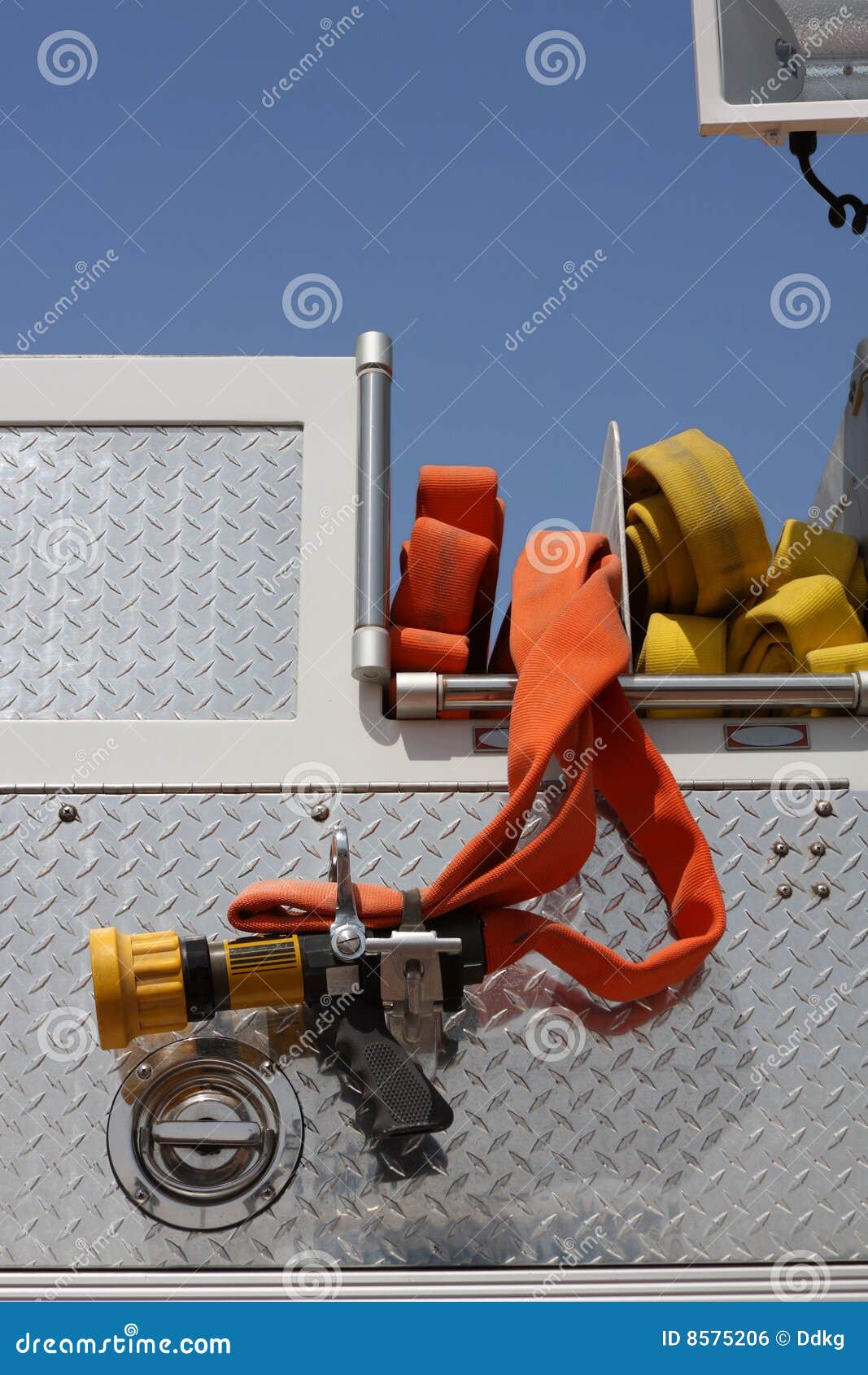 Fire engine hose stock photo. Image of industrial, rescue - 8575206