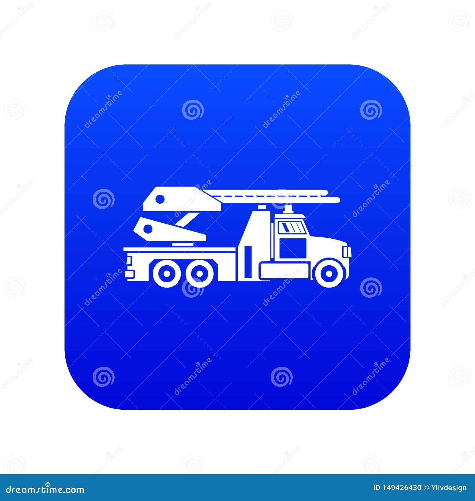 Fire Engine Icon Digital Blue Stock Vector - Illustration of fire ...
