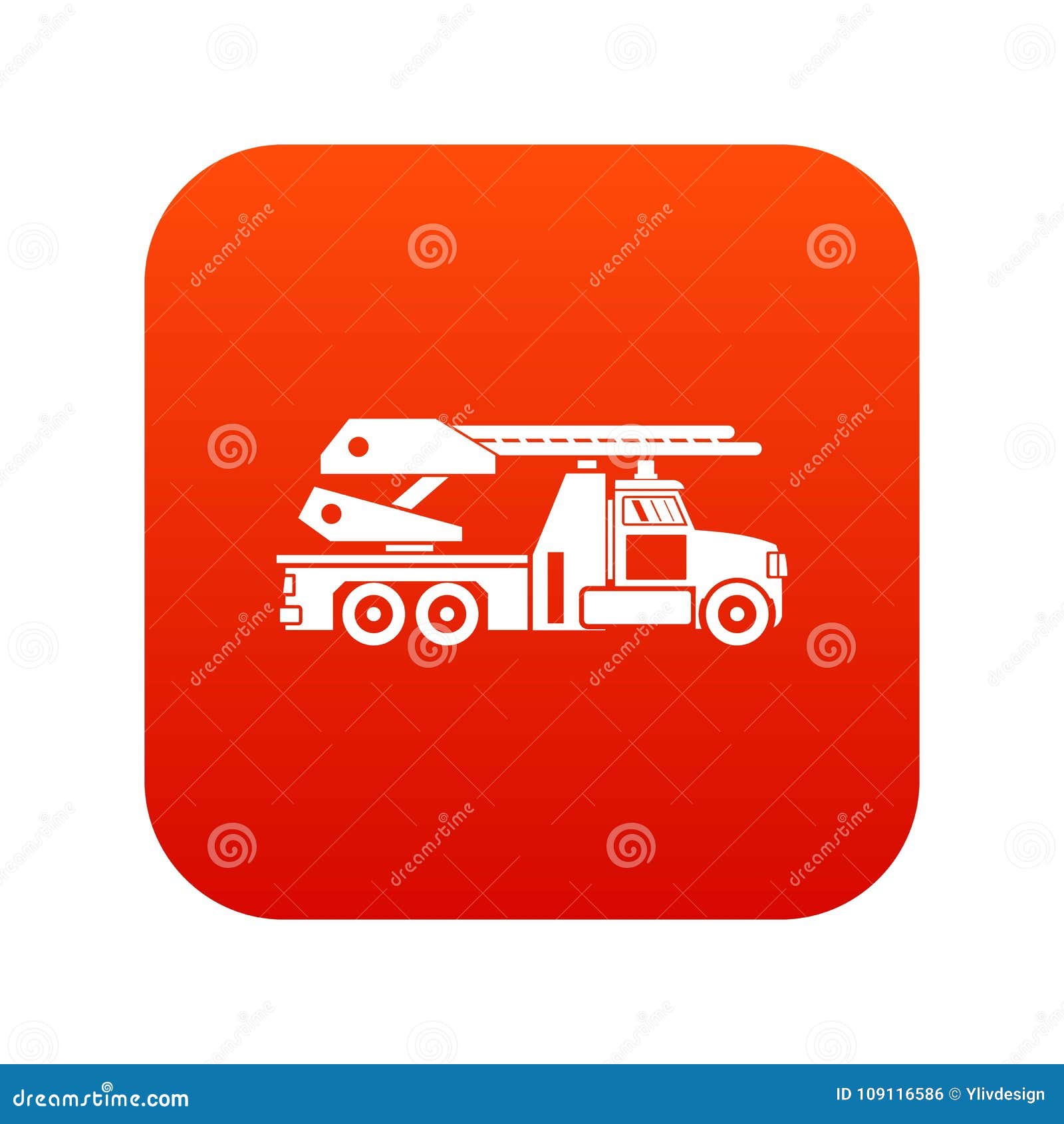 Fire Engine Icon Digital Red Stock Vector - Illustration of rescue ...