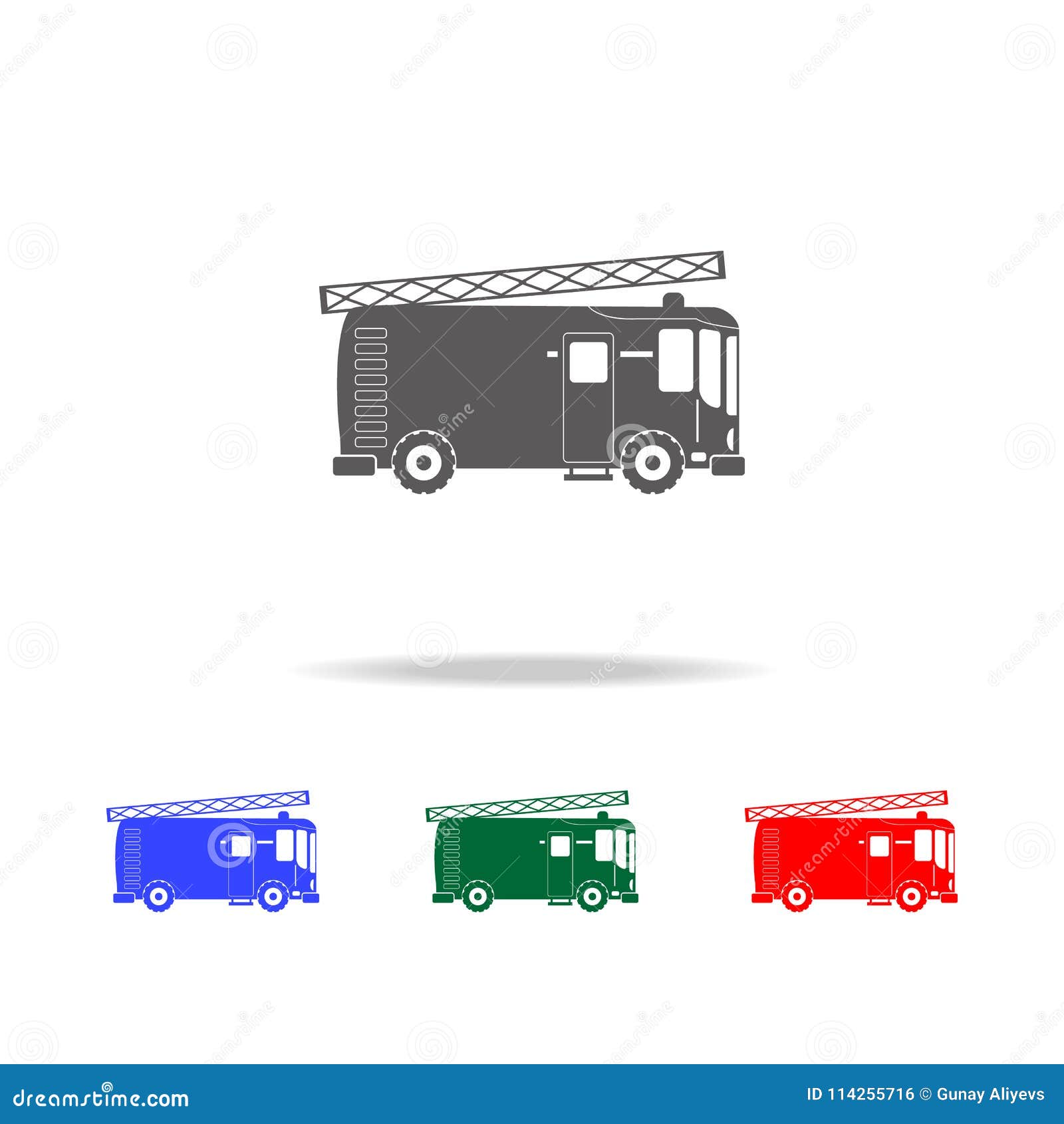 Fire Engine Icon. Elements of Firefighter Multi Colored Icons. Premium ...
