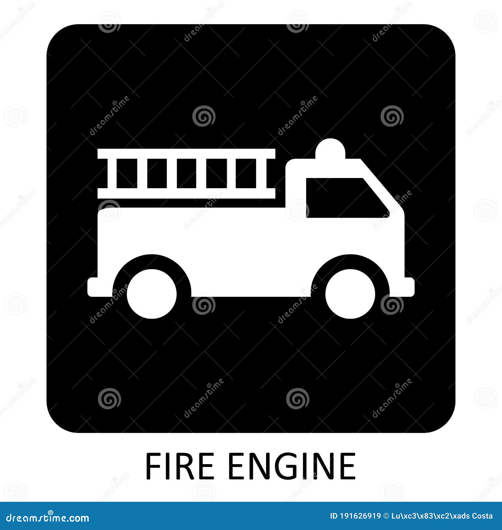 Fire Engine Icon Illustration Stock Illustration - Illustration of icon ...