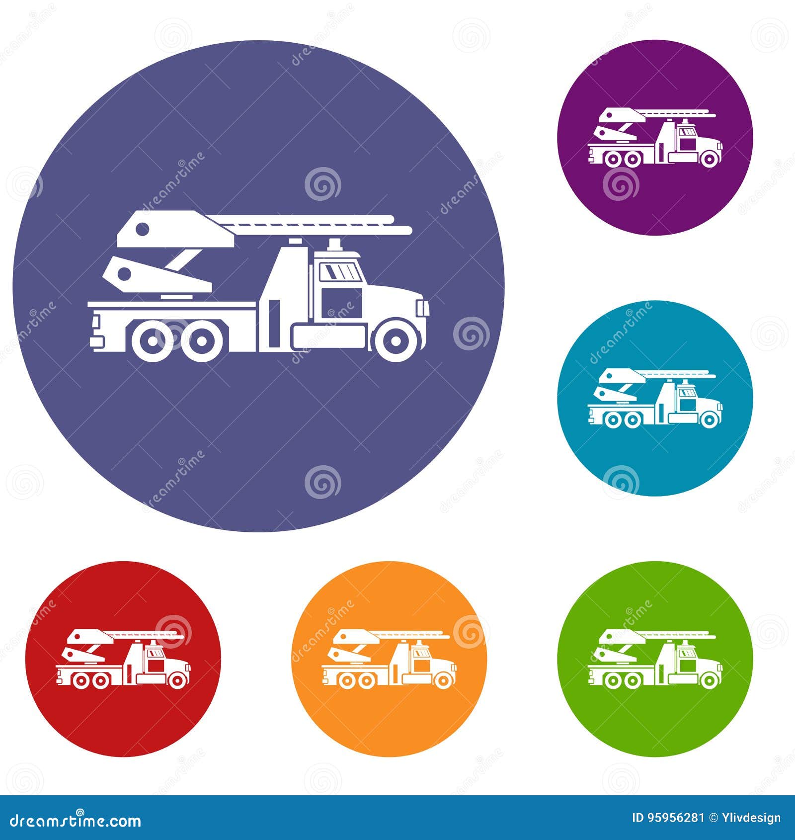 Fire engine icons set stock vector. Illustration of fireman - 95956281