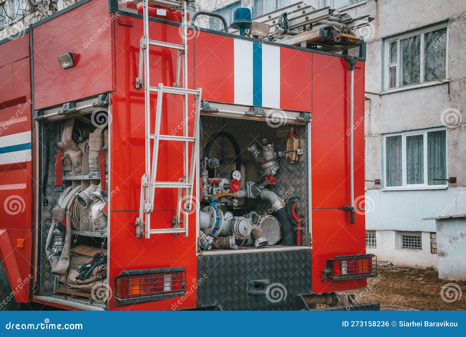 Fire Engine Interior Equipment Stock Photo - Image of vehicle, gear ...