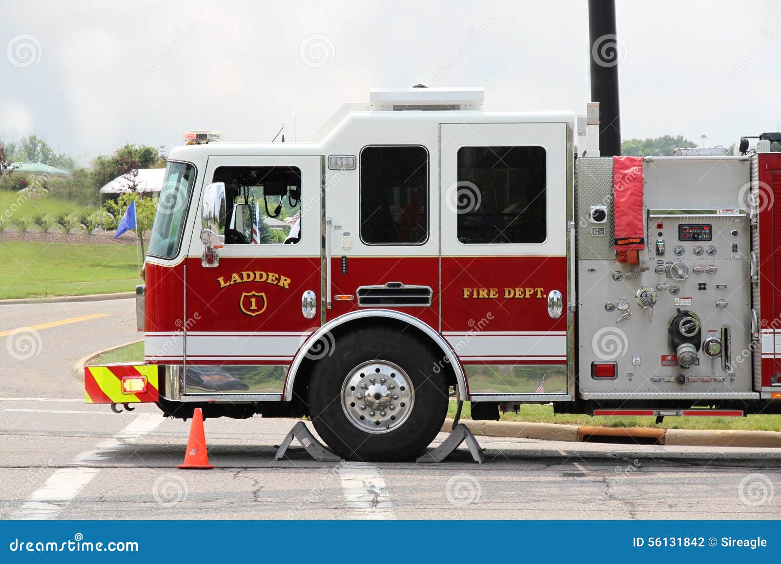 Fire Engine Ladder 1 stock photo. Image of ladder, hero - 56131842