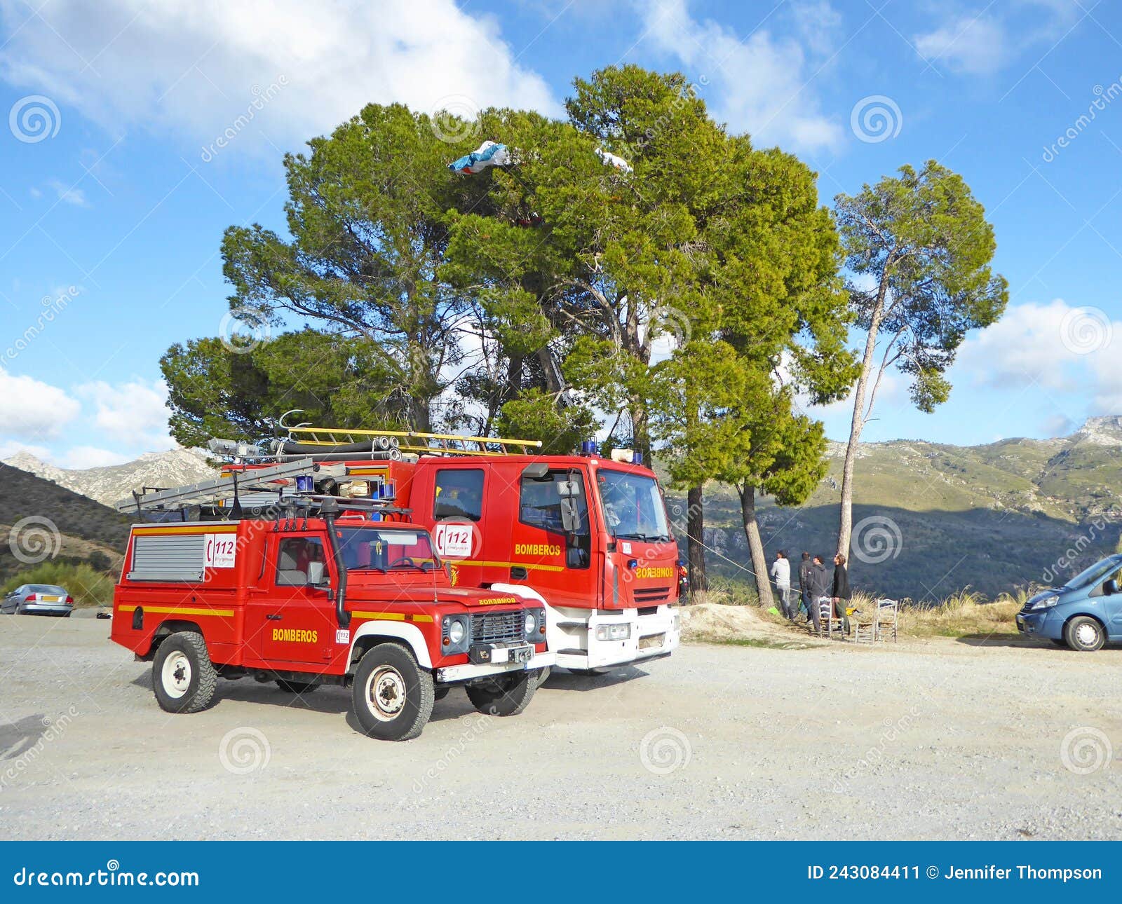 Fire Engine in the Mountains of Andalucia Editorial Photo - Image of ...
