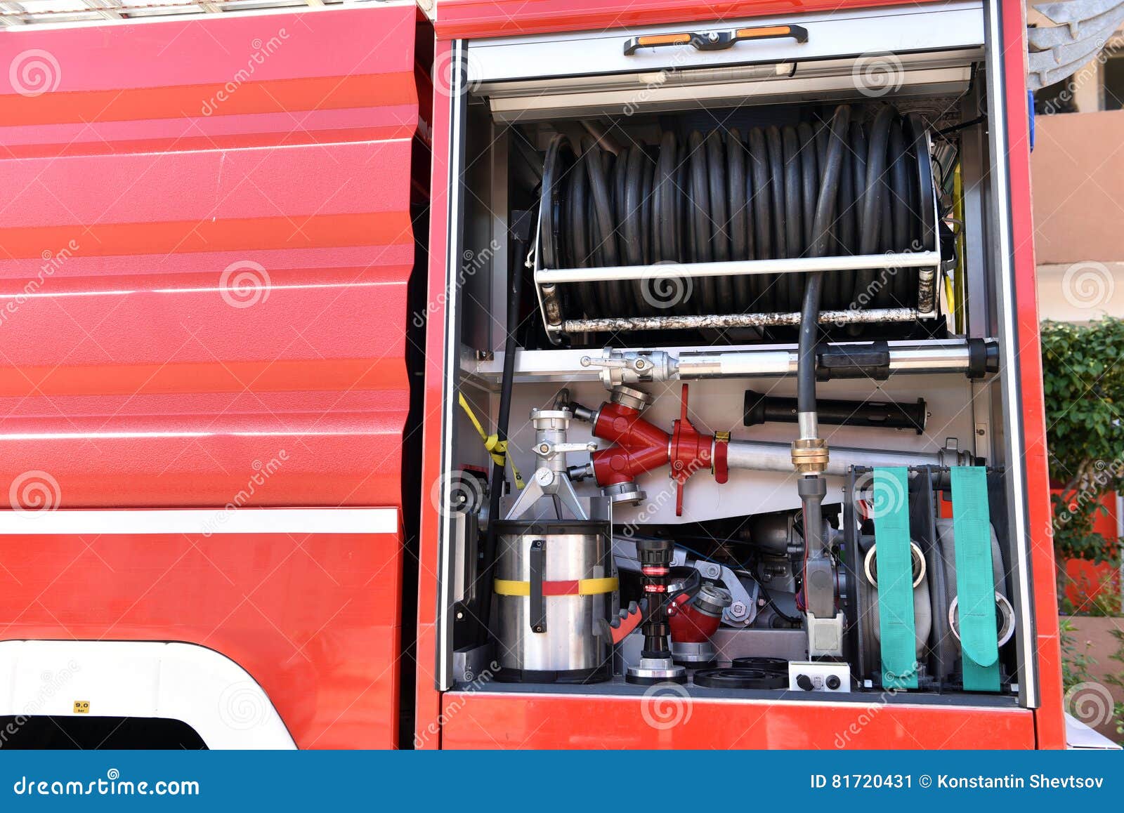 Fire engine stock image. Image of truck, emergency, valve - 81720431