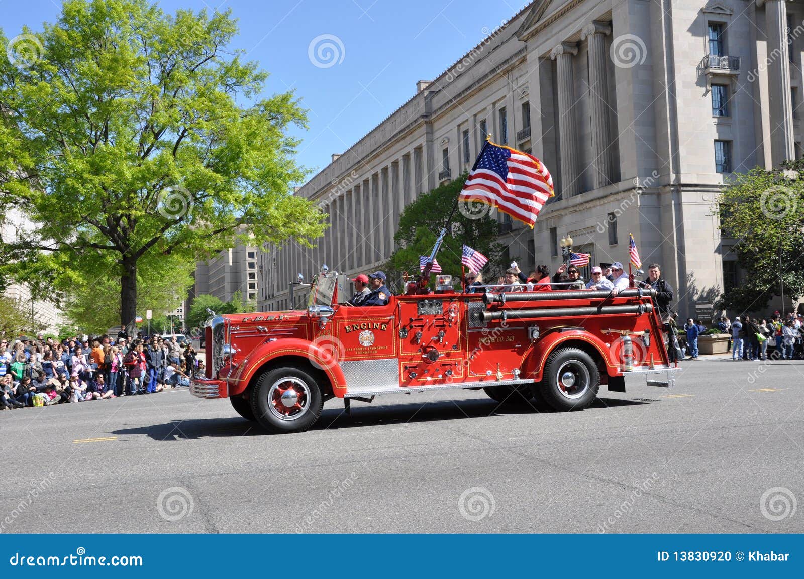 Fire-engine in parade. editorial image. Image of service - 13830920