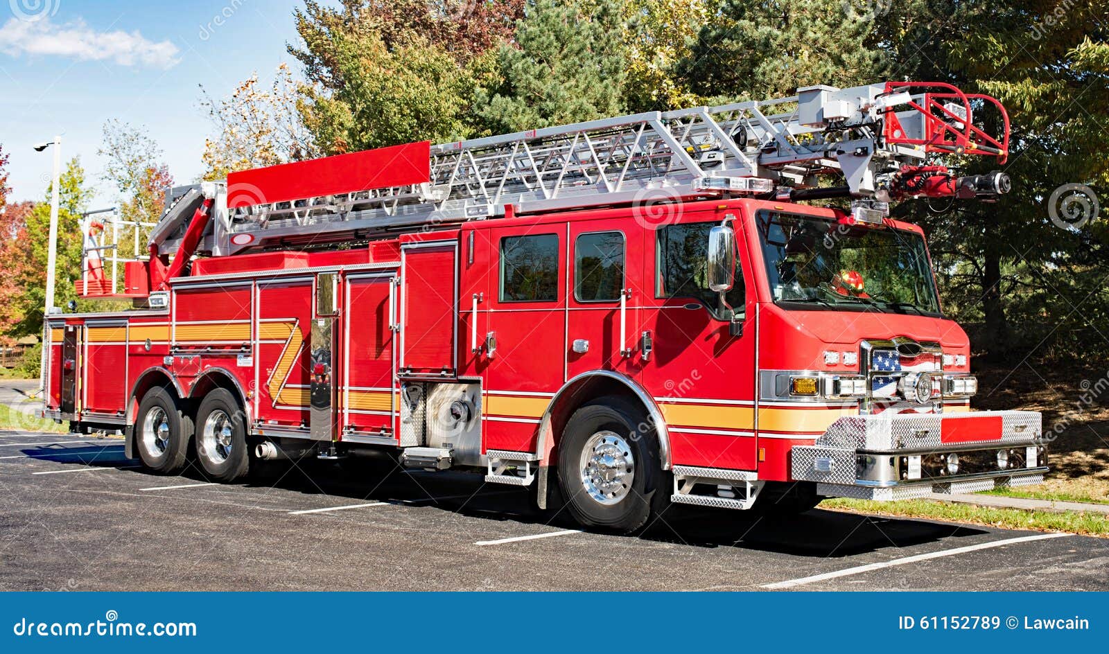Fire Engine in Park stock image. Image of parked, emergency - 61152789