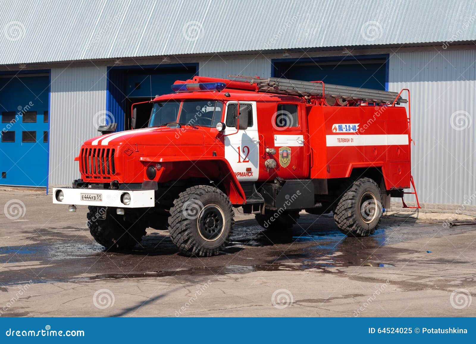 Fire Engine Parked at the Garage Editorial Image - Image of equipment ...