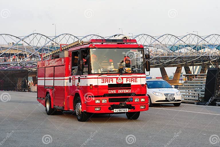 Fire Engine and Police Car at NDP 2011 Editorial Image - Image of ...