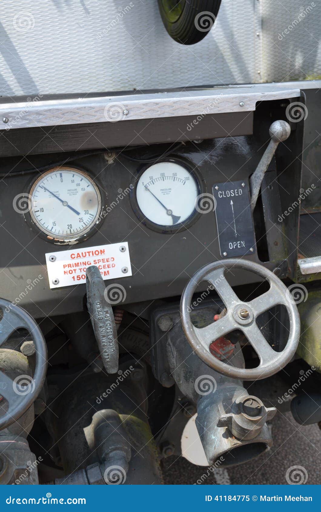 Fire engine pump dials. stock image. Image of hose, pump - 41184775