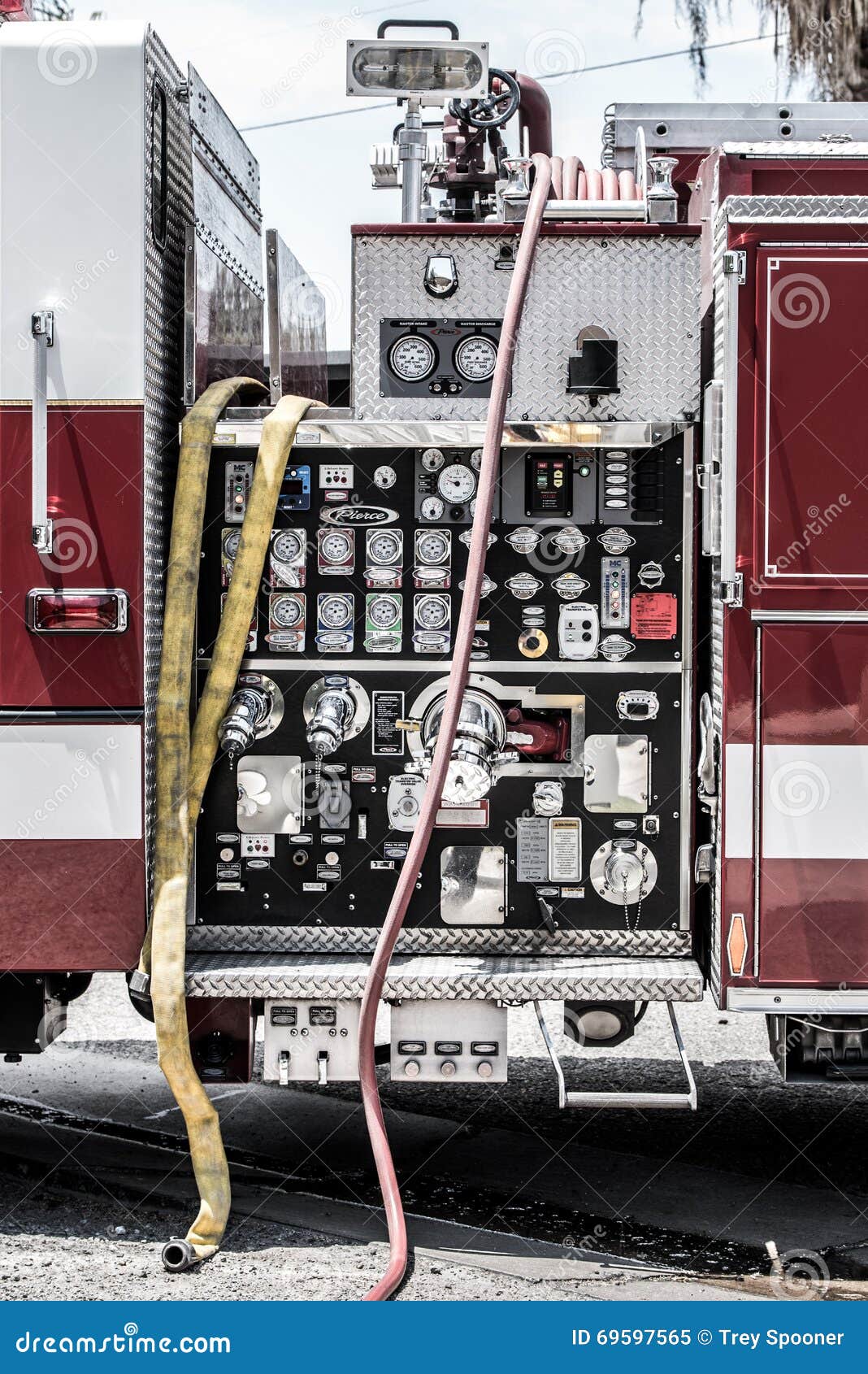 Fire Engine Pump Panel editorial image. Image of panel - 69597565