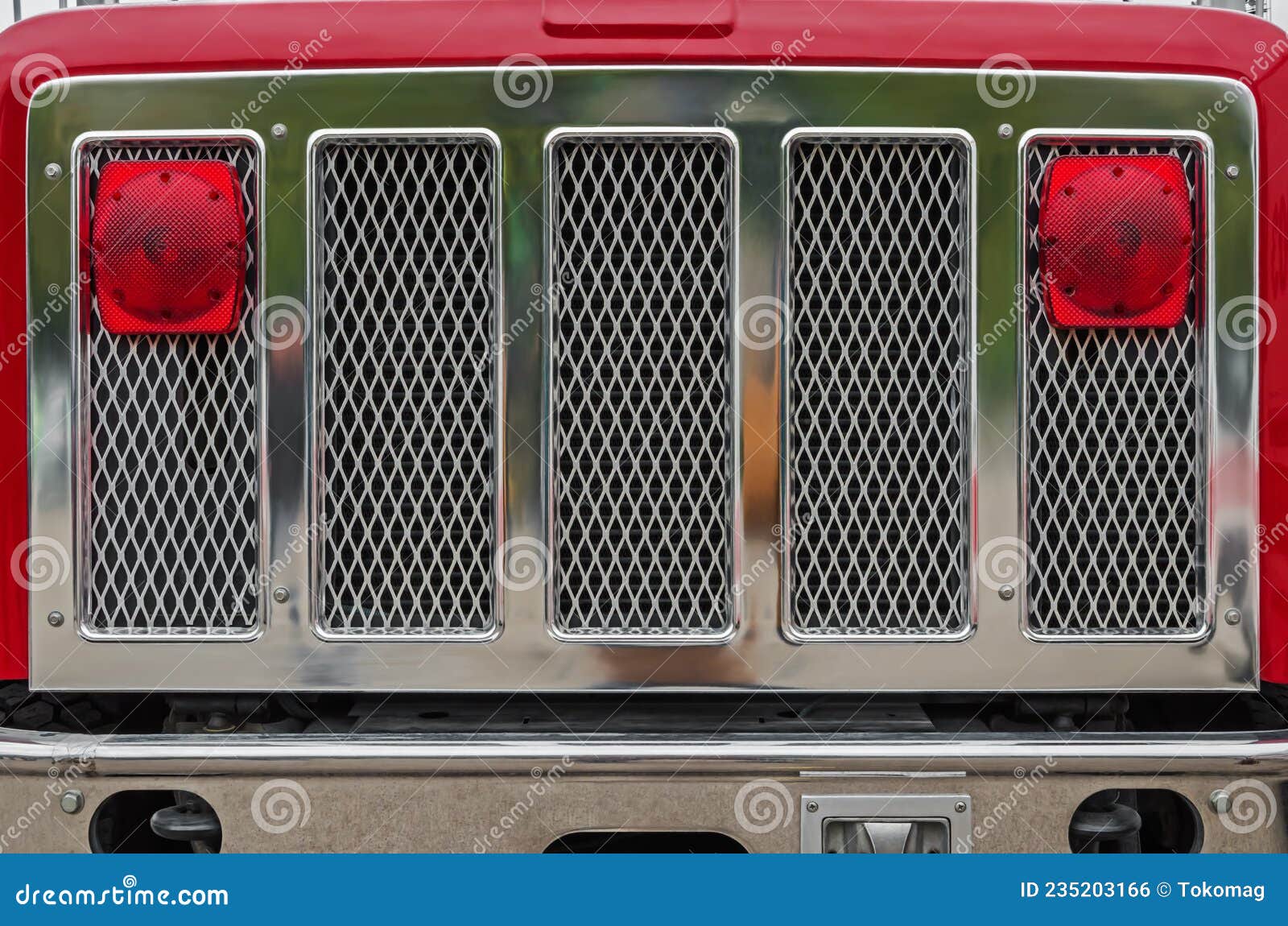 Fire engine radiator grill stock photo. Image of industry - 235203166