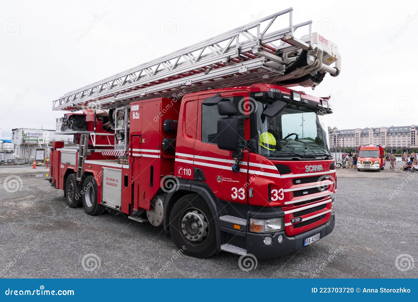 Fire Engine Red Car Emergency Editorial Image - Image of tender ...