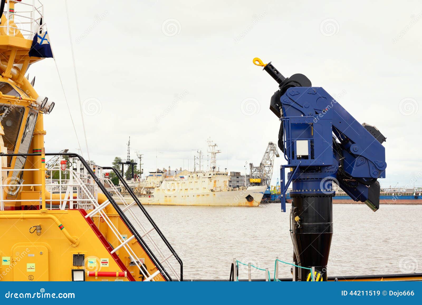 Fire Engine on the Rescue Ship Stock Image - Image of guard, marine ...