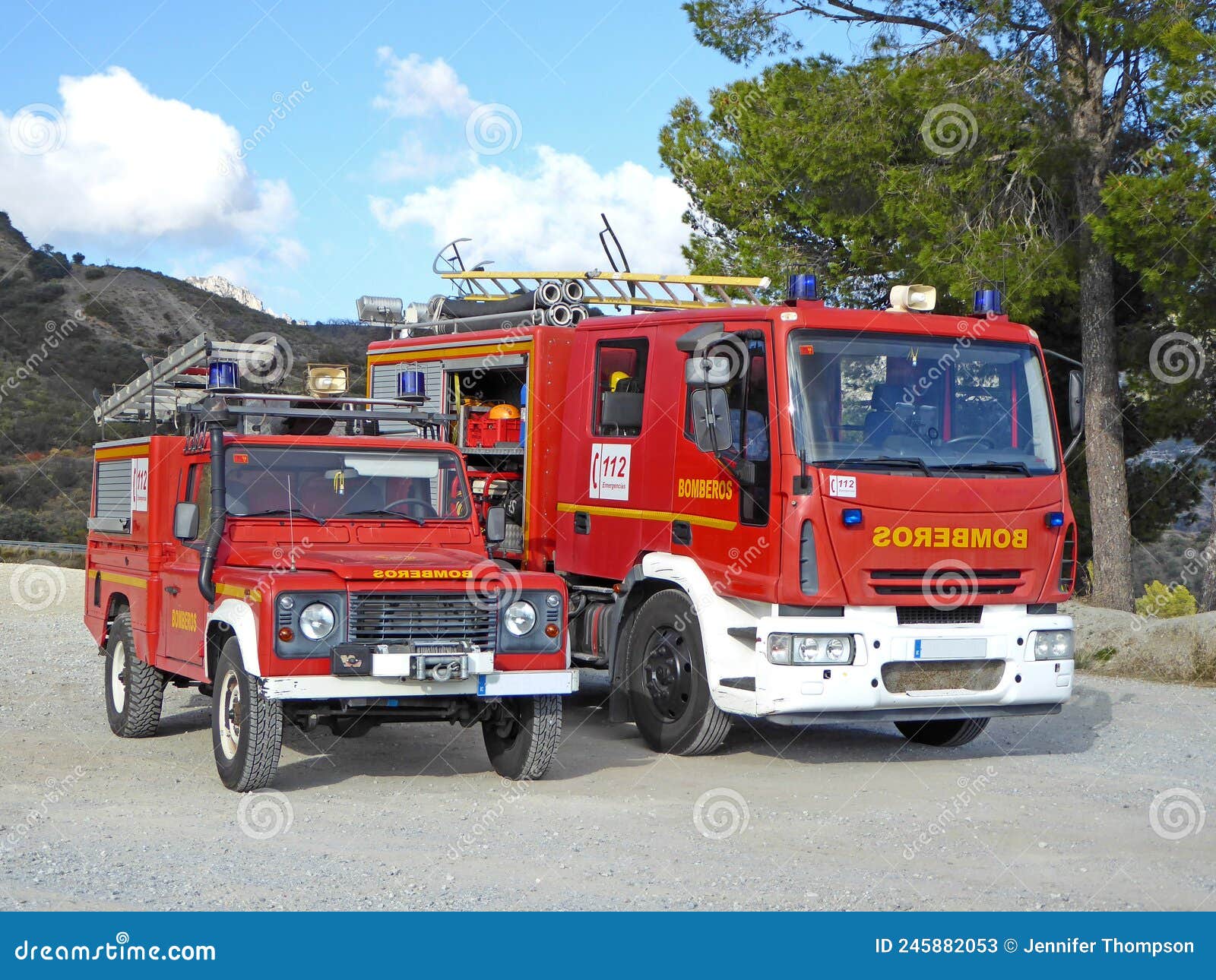 Fire Engine in the Mountains of Andalucia, Spain Editorial Stock Photo ...