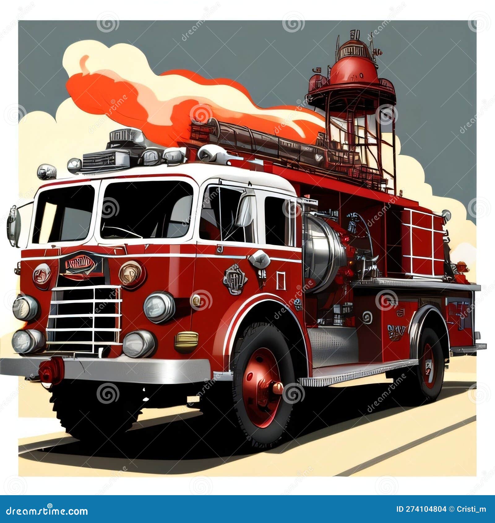 Fire Engine - AI Generated Image Stock Illustration - Illustration of ...