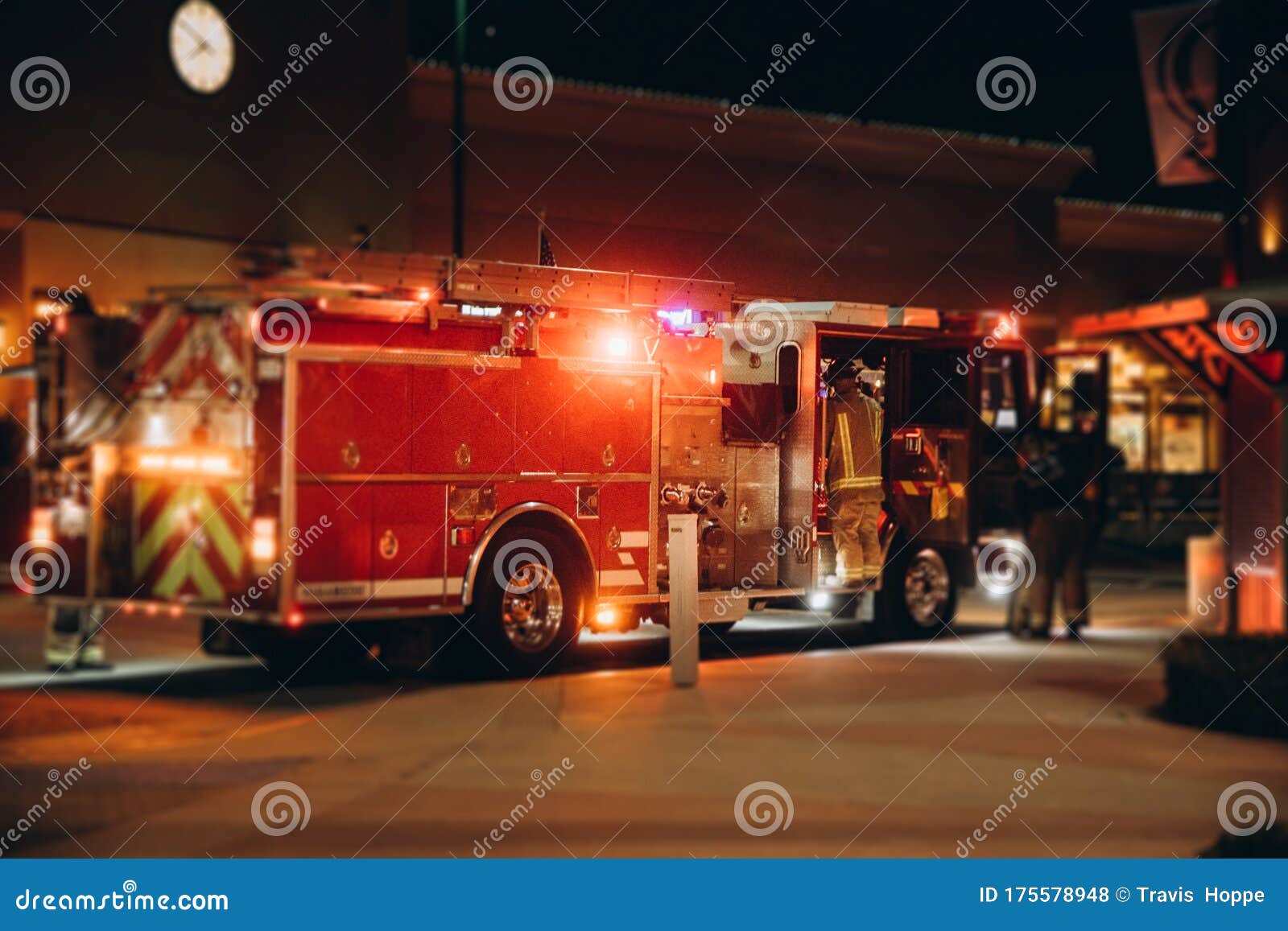 Fire Engine on the scene stock photo. Image of fire - 175578948