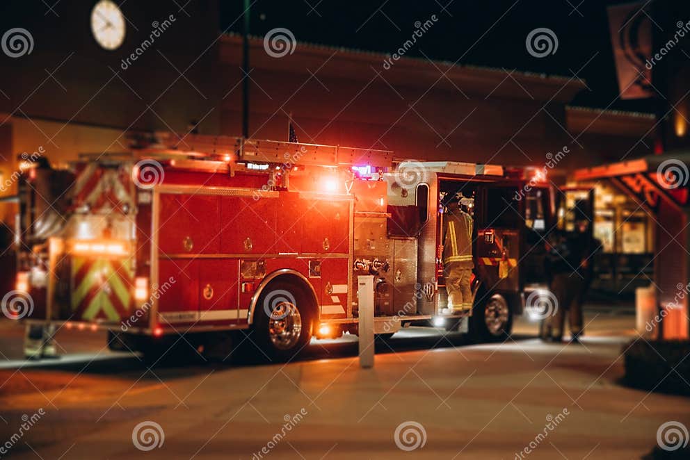 Fire Engine on the scene stock photo. Image of fire - 175578948