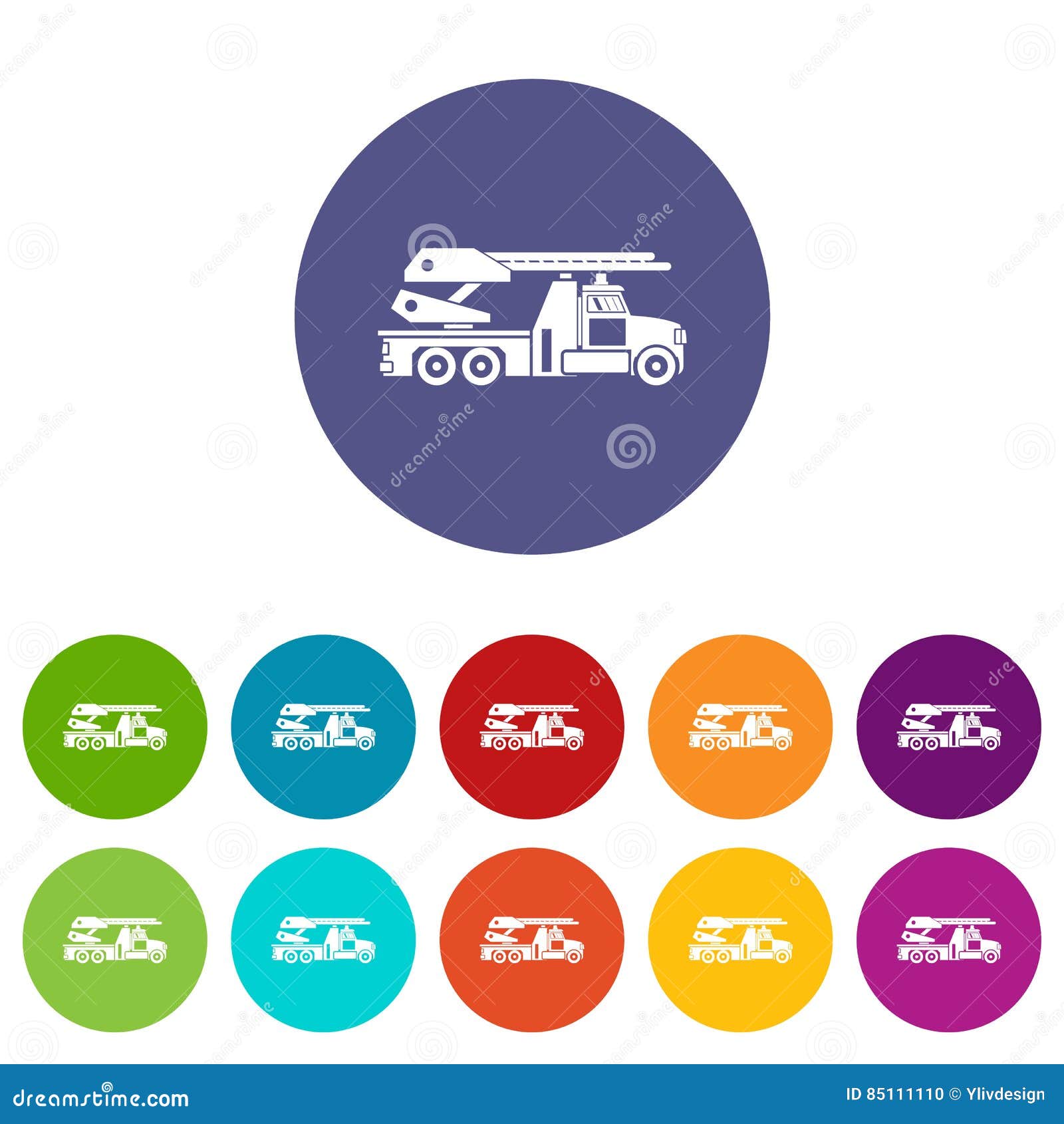 Fire engine set icons stock vector. Illustration of icon - 85111110