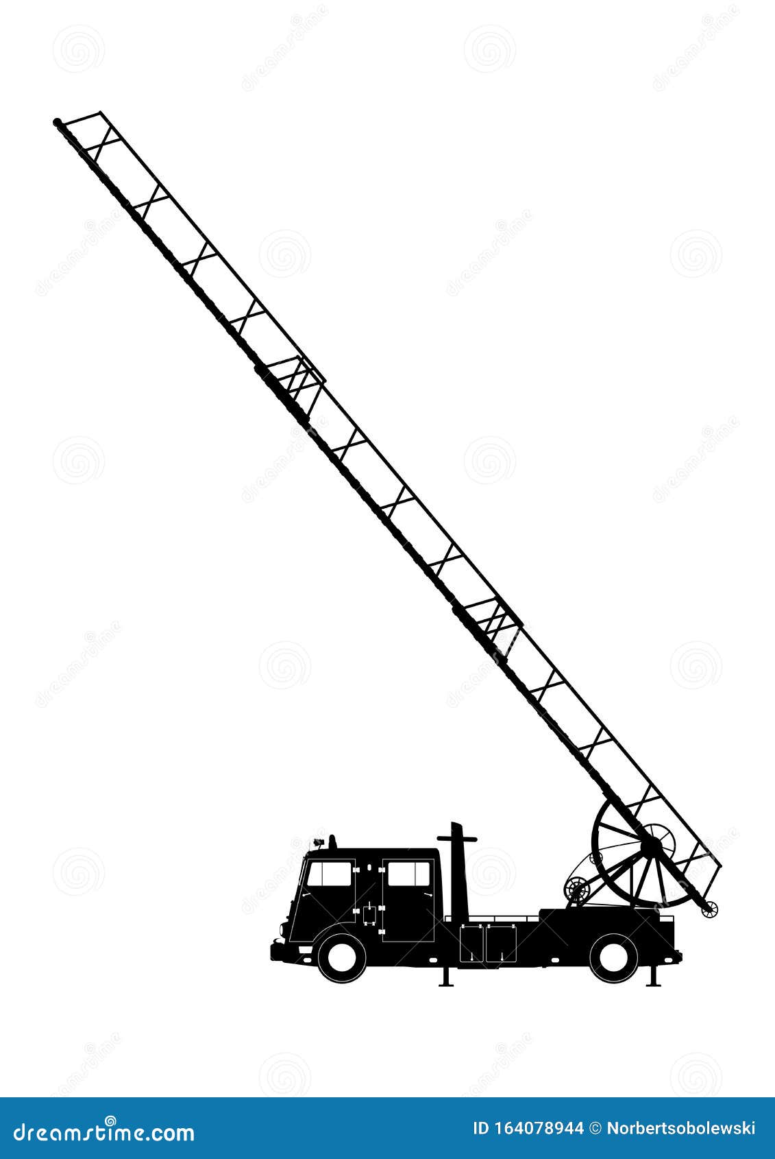 Fire engine silhouette stock vector. Illustration of security - 164078944