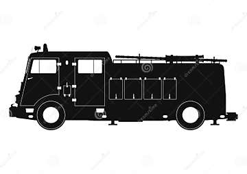 Fire engine silhouette stock vector. Illustration of safety - 164078948