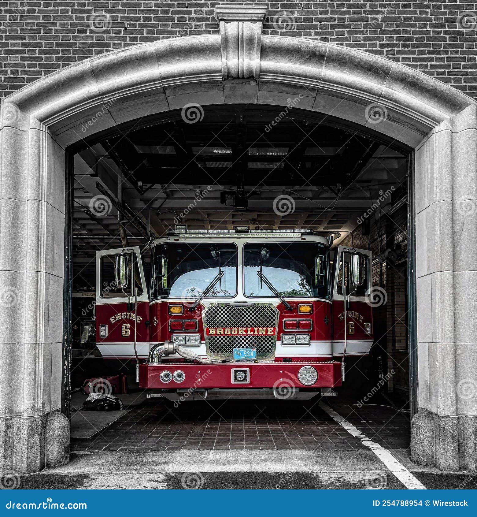 Fire Engine Sitting Ready in a Station Editorial Stock Image - Image of ...