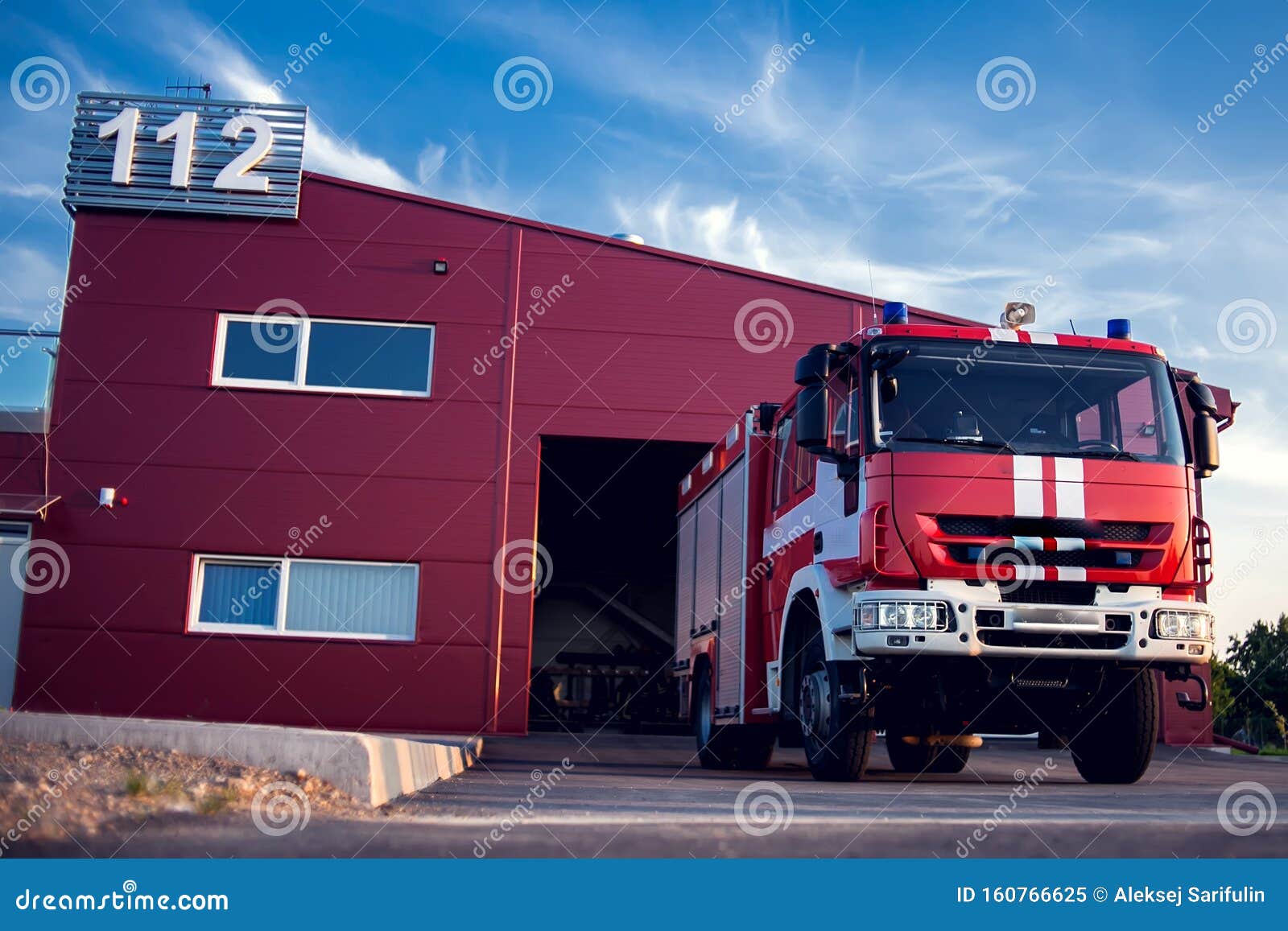 Fire Engine Stay in the Fire Department and Ready for Challenge Stock ...