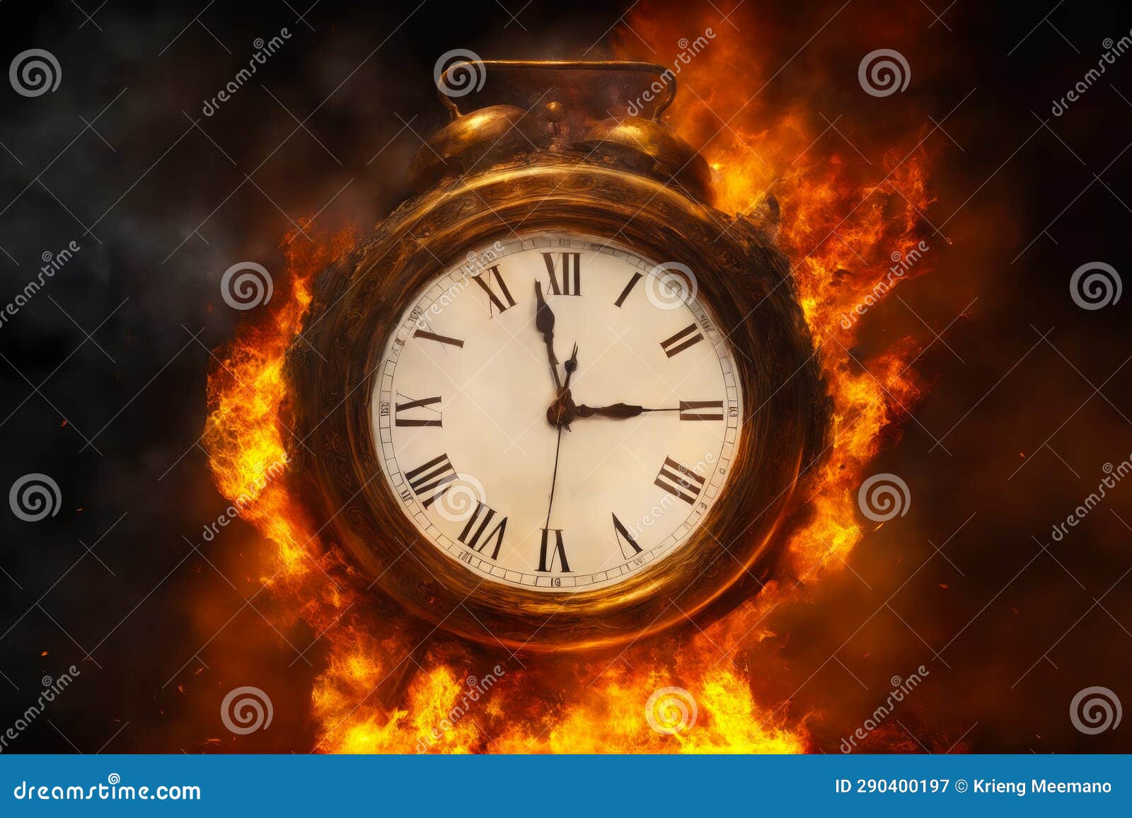 Fire Engulfed Clock, a Unique Stock Photo, AI Generated Stock ...