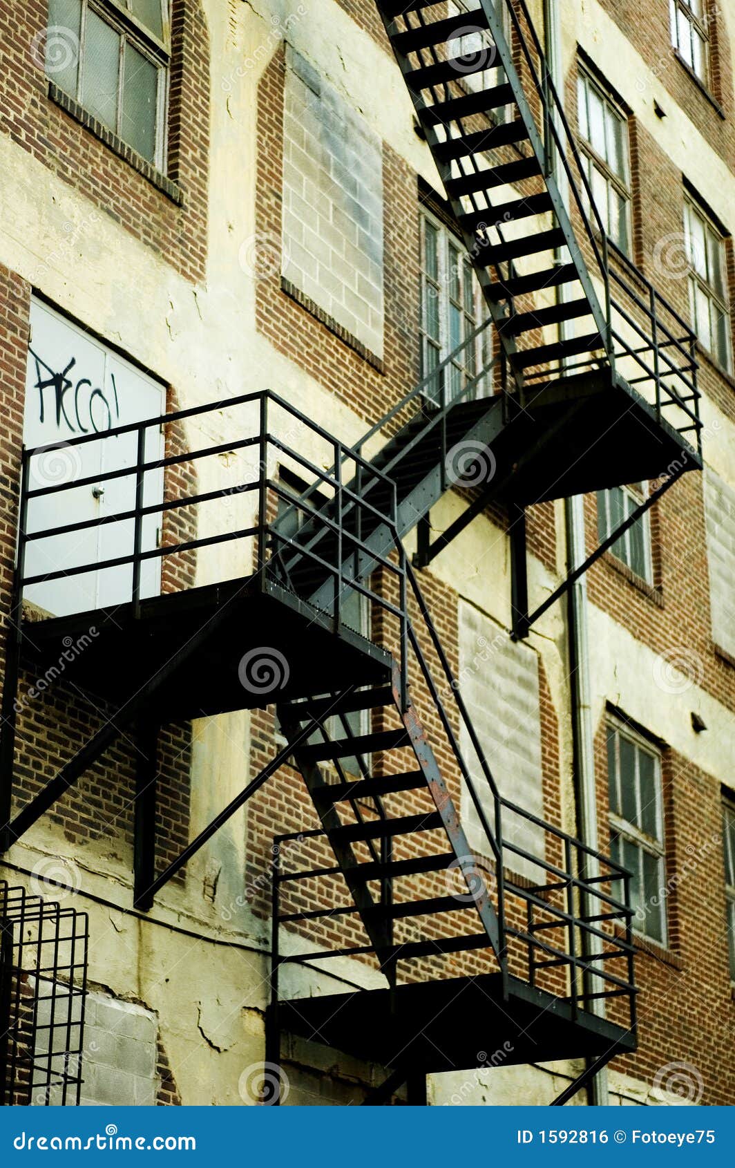 Fire escape stock photo. Image of regulations, fire, rusty - 1592816
