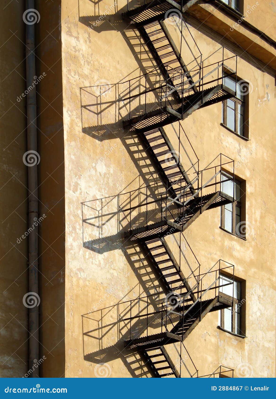 Fire-escape stock image. Image of flight, external, house - 2884867