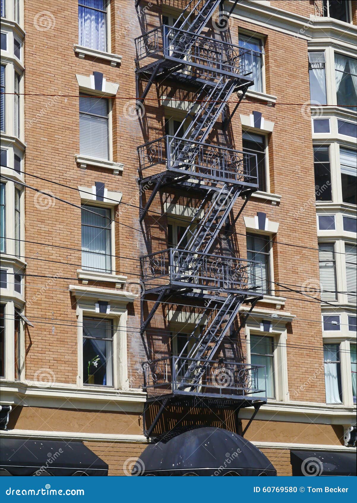 Fire Escape Creates Interesting Pattern on a Building Stock Photo ...