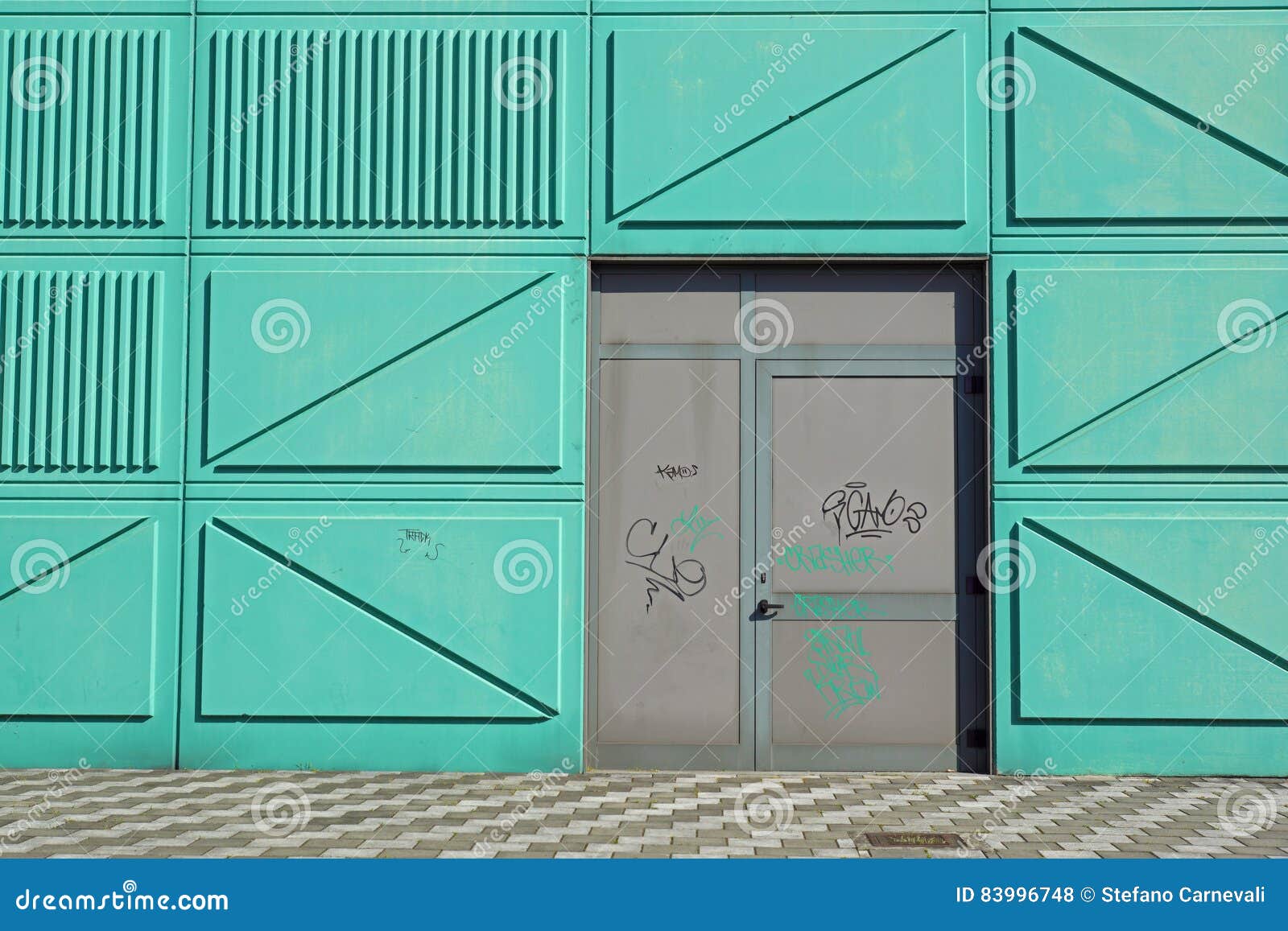 Fire Escape Doors on a Sidewall of Facade Building. Emergency Exit ...