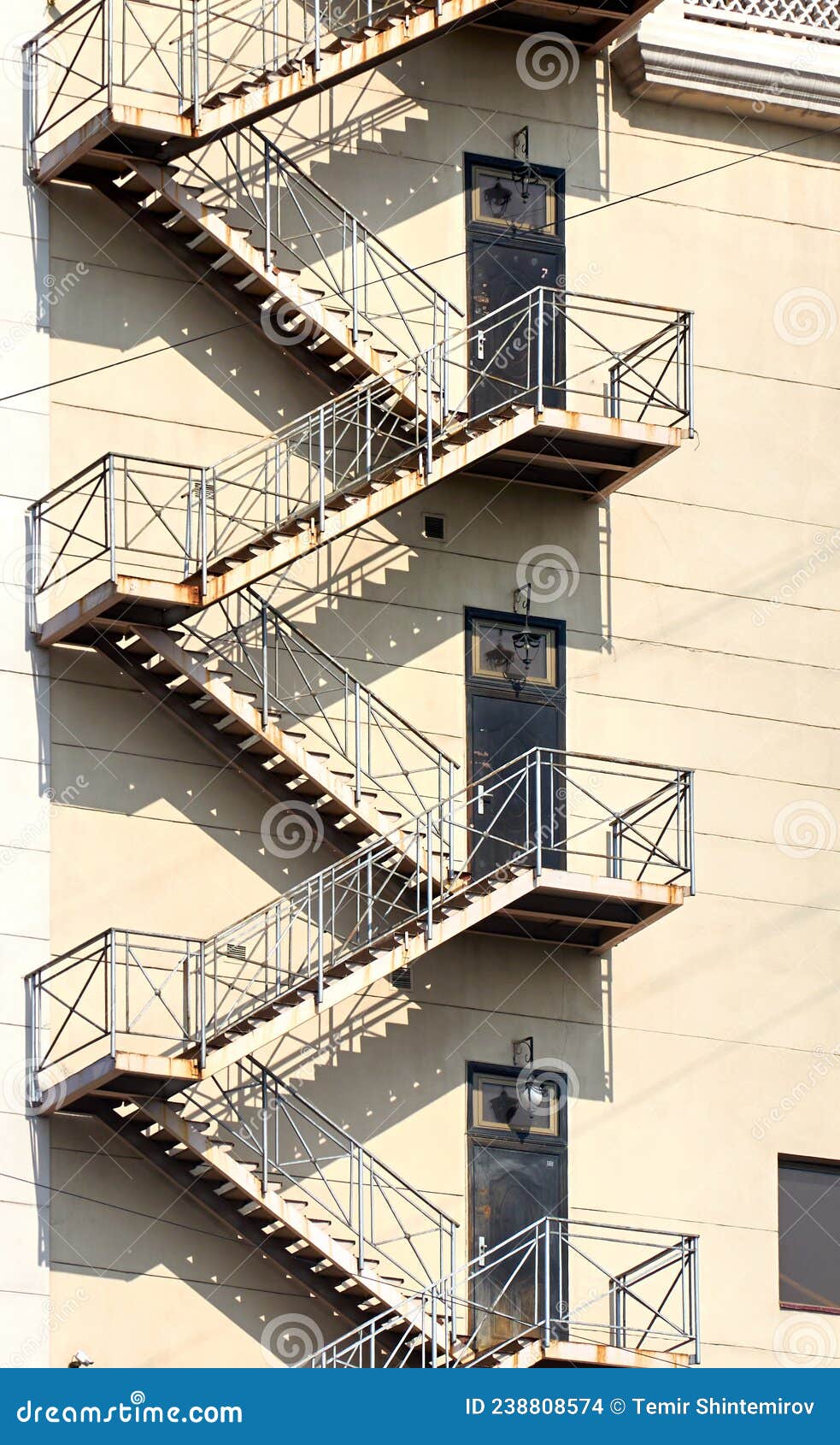Fire Escape from the End of a Multi-storey Building Stock Photo - Image ...