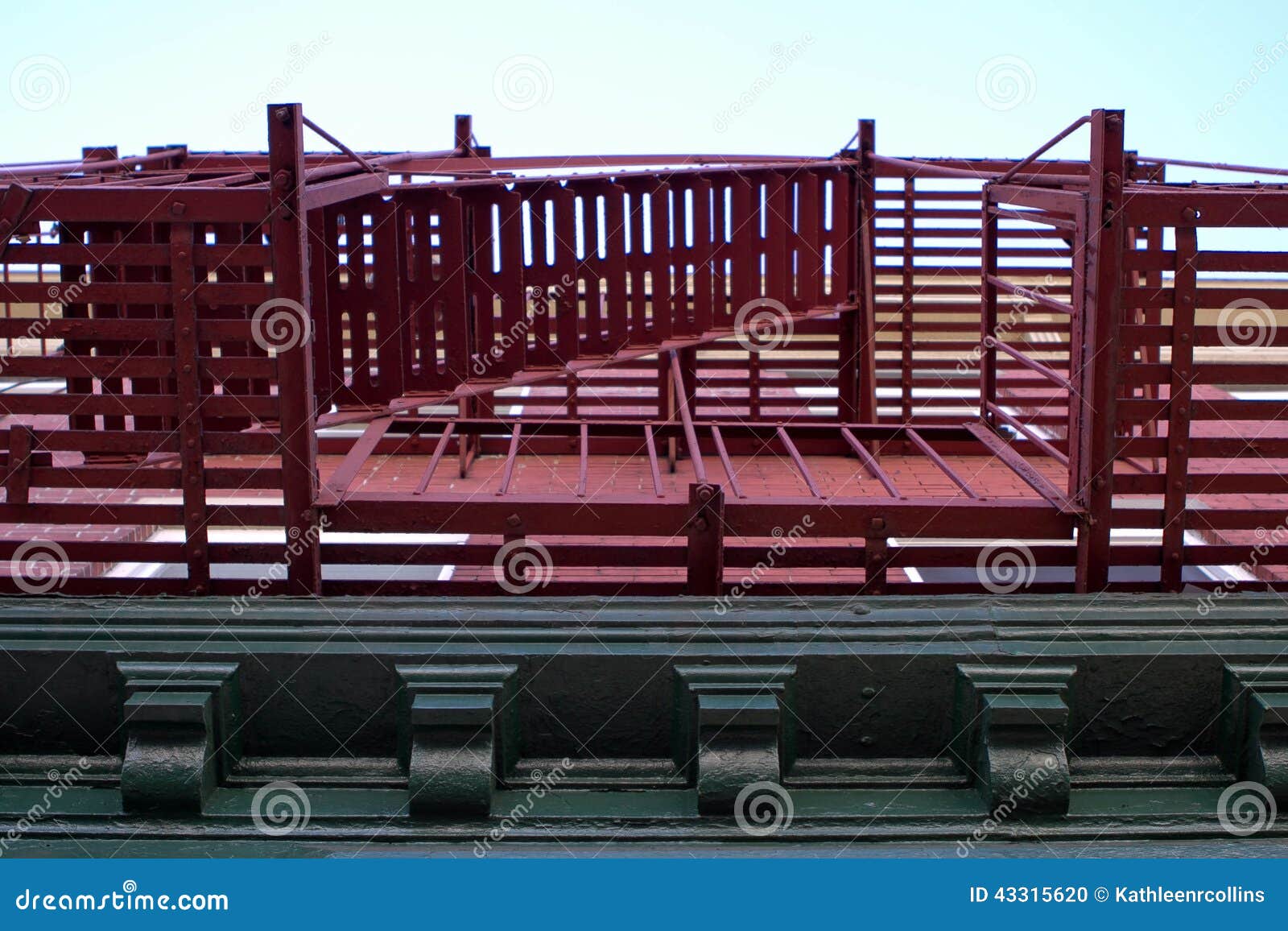 Fire escape stock photo. Image of brick, green, moldng - 43315620