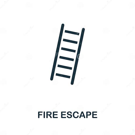 Fire Escape Icon. Creative Element Design from Fire Safety Icons ...