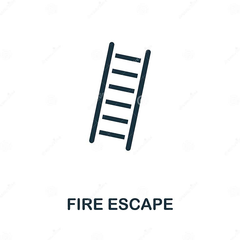 Fire Escape Icon. Creative Element Design from Fire Safety Icons ...