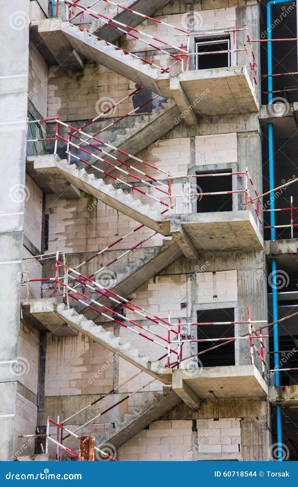 Fire escape ladder stock photo. Image of stone, step - 60718544