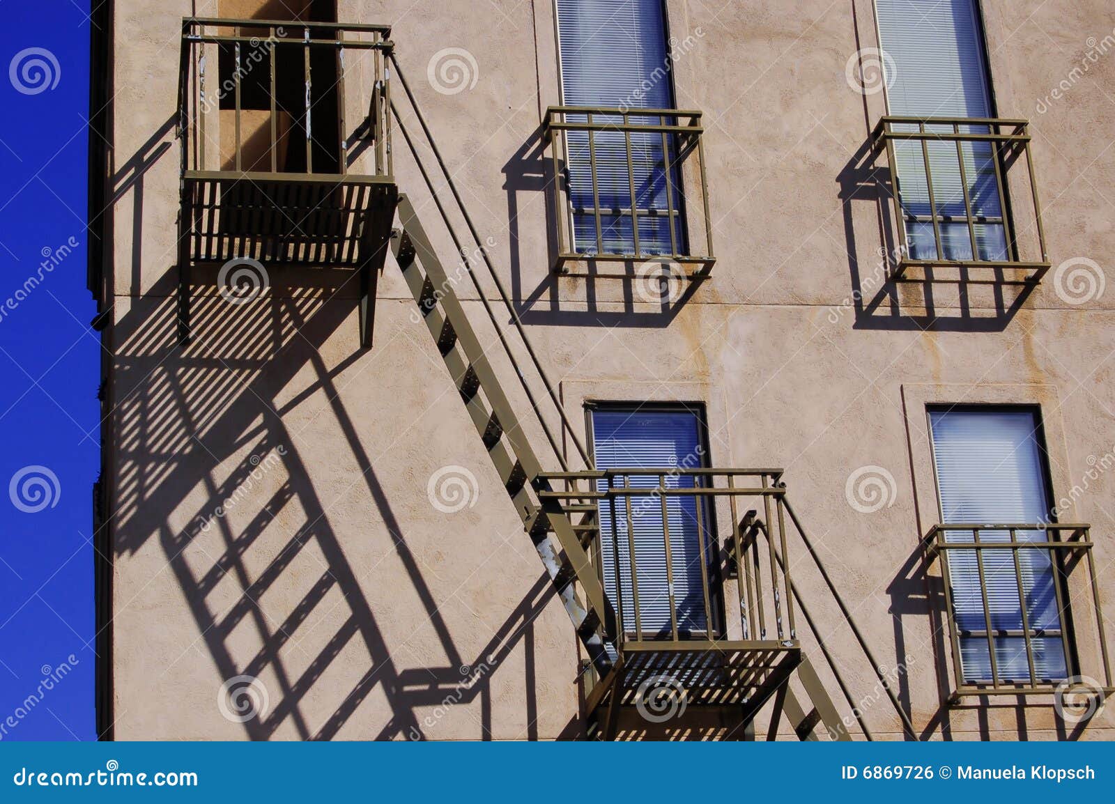 Fire Escape on Modern Building Stock Photo - Image of residential ...