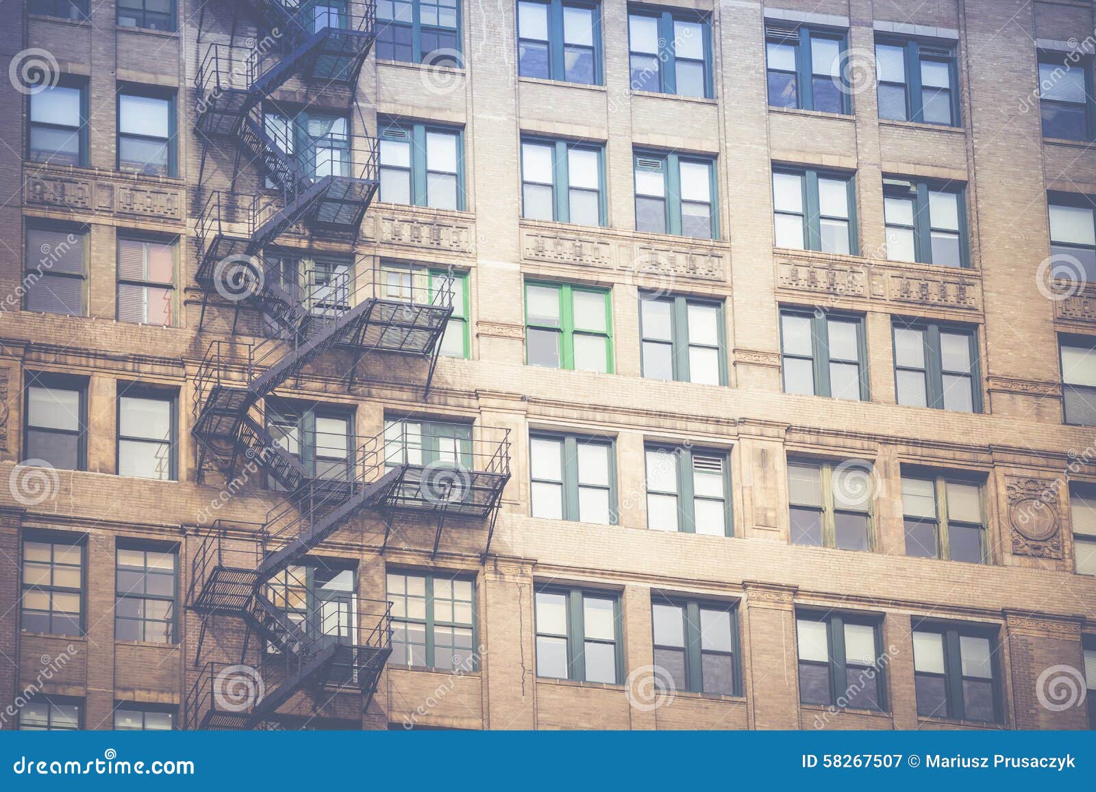 Fire Escape on an Old Building Stock Image - Image of apartment, safety ...
