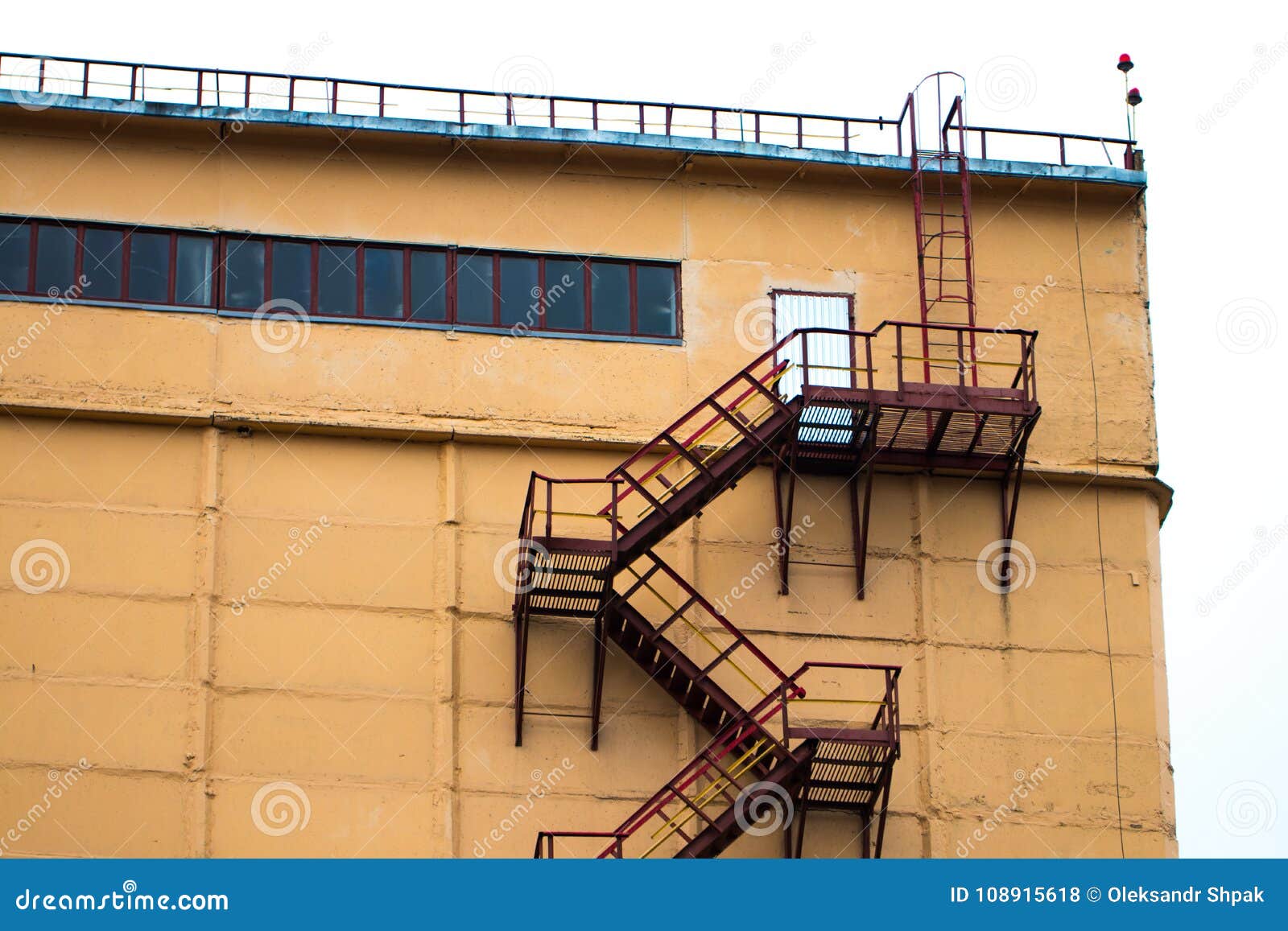 A Fire Escape on the Old Building Stock Photo - Image of architecture ...