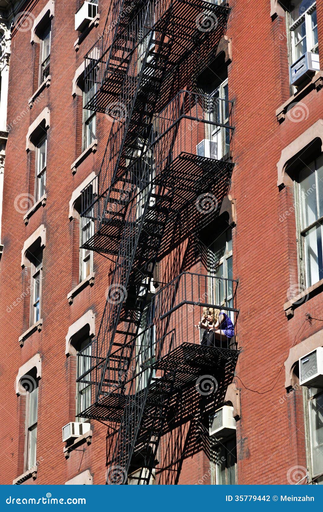Fire Escape at an Old House Stock Photo - Image of capital, stone: 35779442