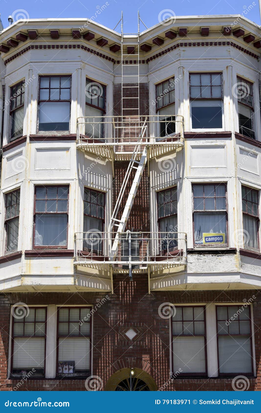 Fire Escape in San Francisco , Building with Windows and Emergency ...