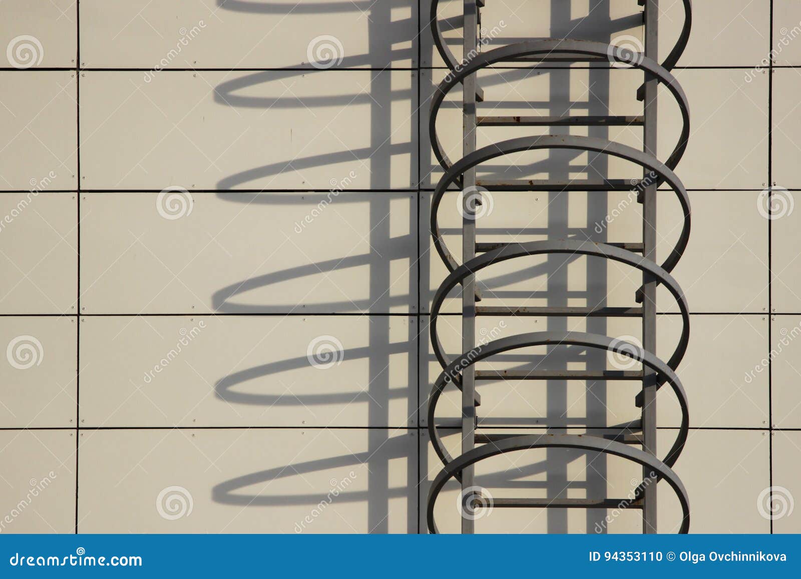 Fire Escape and Shadow on the Wall of an Office Building. Stock Photo ...