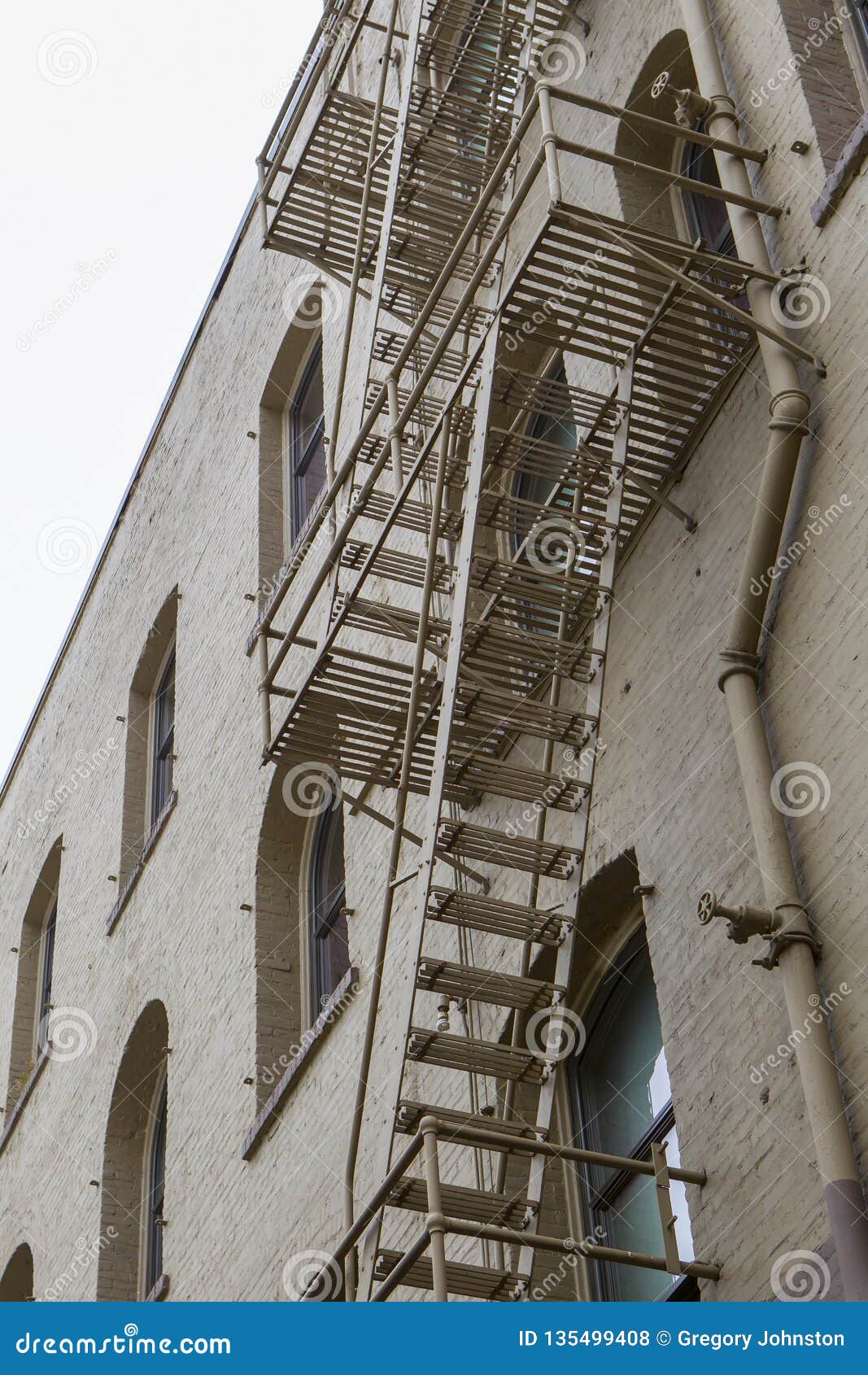 Fire Escape on Side of Building Stock Photo - Image of america, outside ...